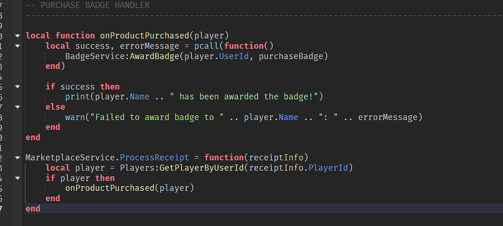 Is there a reason why i'm not being awarded the badge when i make a purchase? - Scripting ...