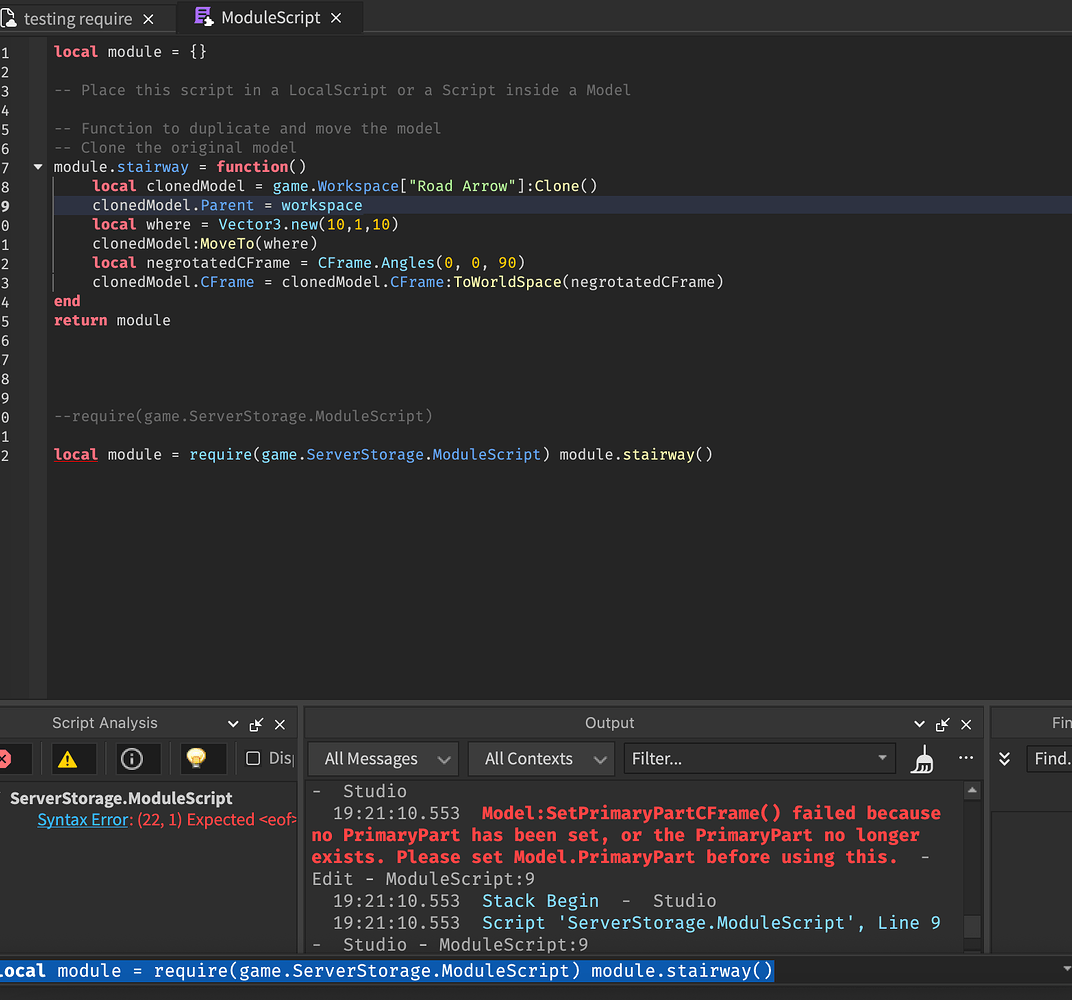 Use of a module script from the command line - Scripting Support - Developer Forum | Roblox