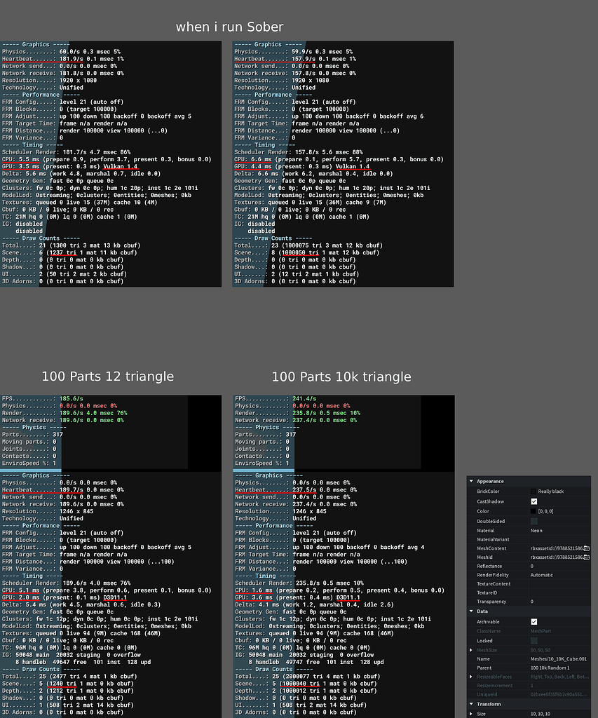 CPU load issue at low polygon values - Creations Feedback - Developer ...