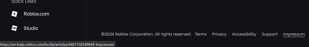 Creator Hub 'Impressum' Link Redirects to Deutsch Version of Support Page Instead of an English ...