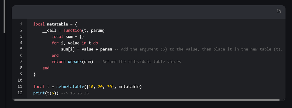 Faulty code in Using Metatables section - Documentation Issues - Developer Forum | Roblox