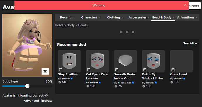 Roblox fails to load past 50 accessories on both avatar editors. Can ... Roblox fails to load past 50 accessories on both avatar editors. Can ...