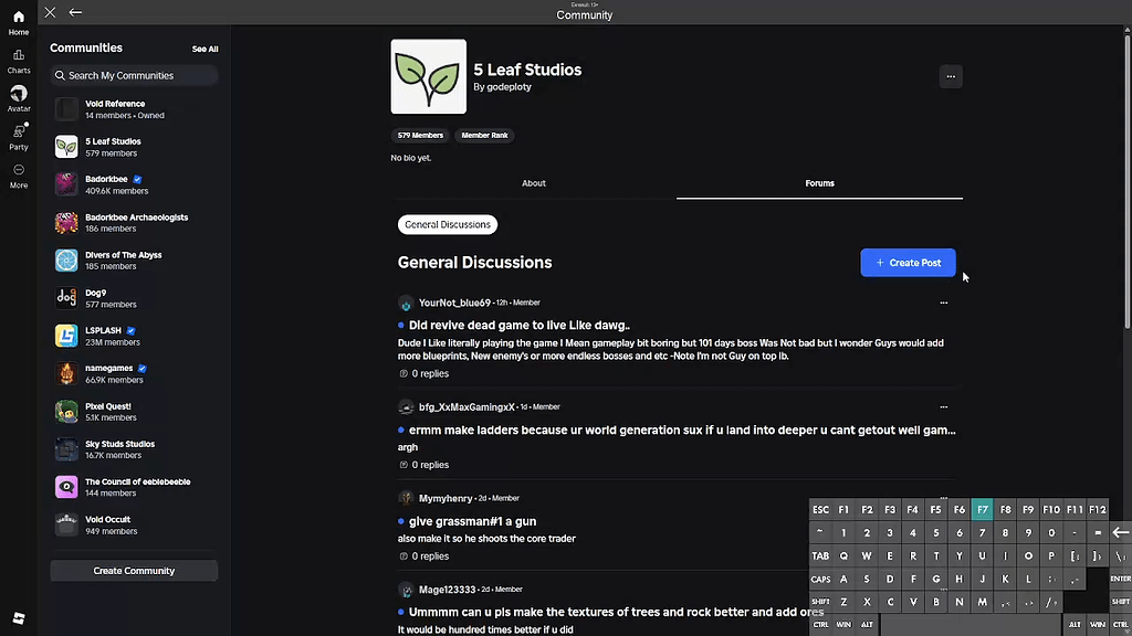 UI Navigation prevents the user from filling out post content on the ...