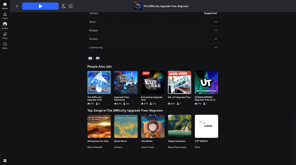 Top songs overlapping the hovered game tile in the "People Also Join ...