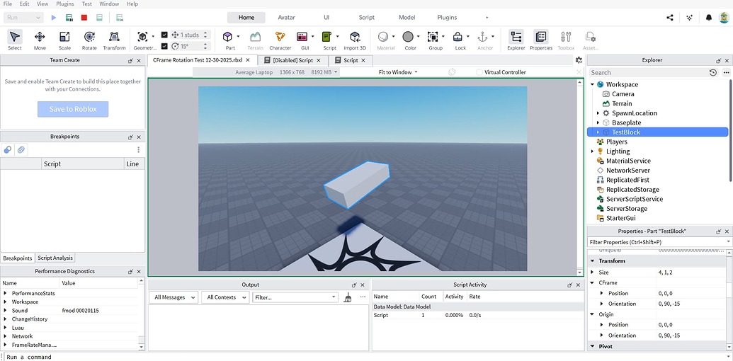 Strange CFrame Rotation Behavior when using CFrame.Angles() - Scripting ...