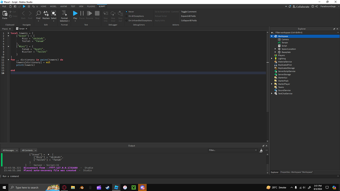 Table Not Removing From Dictionary - Scripting Support - Developer Forum | Roblox