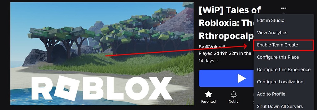 Enable/Disable Team Create Off-Studio - Studio Features - Developer ...