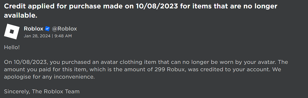 Receiving multiple "Credit Applied" messages on repeat - Roblox ...
