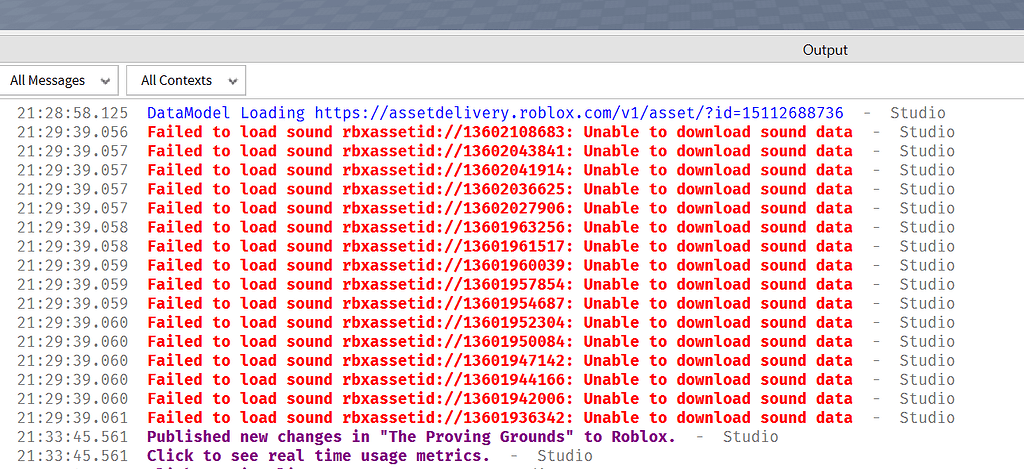 Audio assets which are owned by the group are not available to games within the same group ...