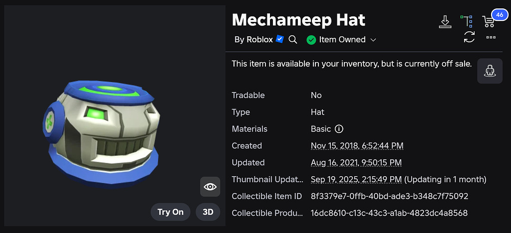 Mechameep and Mechameep GOLD DX's hat's are inconsistent between the ...