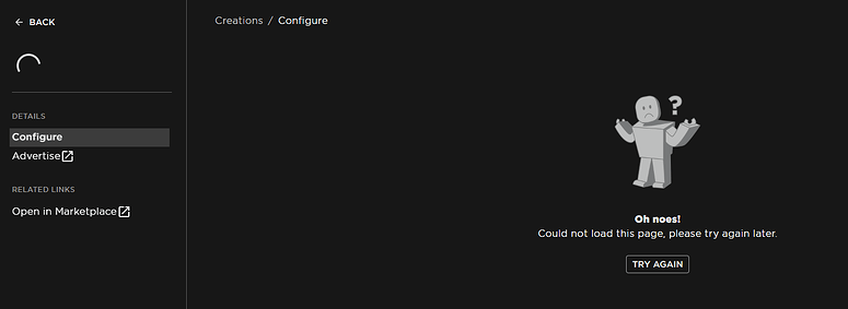 Cannot configure Image or Mesh assets - Website Bugs - Developer Forum | Roblox