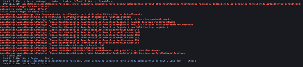 Asset Manager crashes when opened - Studio Bugs - Developer Forum | Roblox