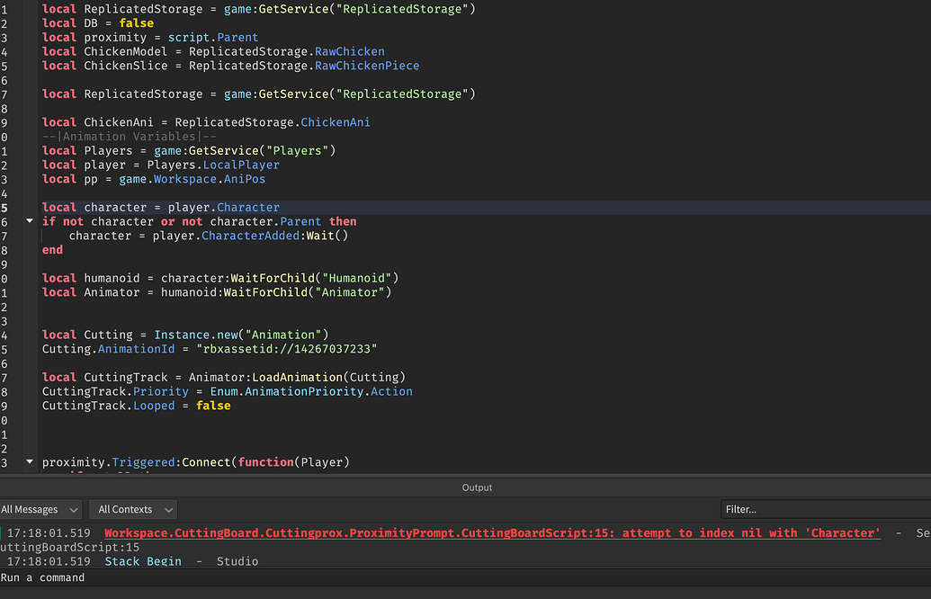 Errors in an animation script - Scripting Support - Developer Forum | Roblox