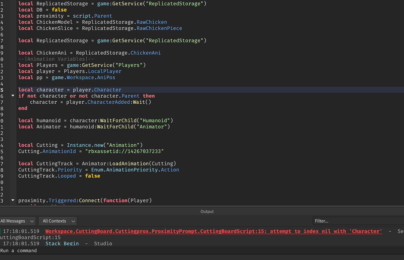 Errors in an animation script - Scripting Support - Developer Forum | Roblox