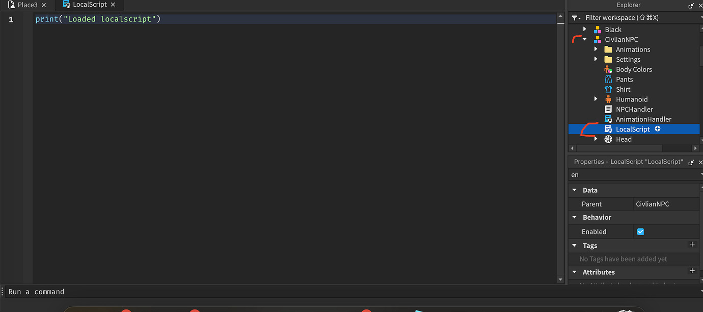 Localscript not printing statement? - Scripting Support - Developer Forum | Roblox