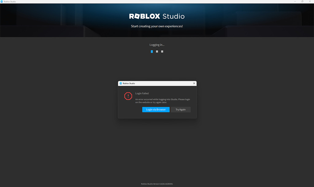 Bug when starting up studio (login) - Platform Usage Support ...