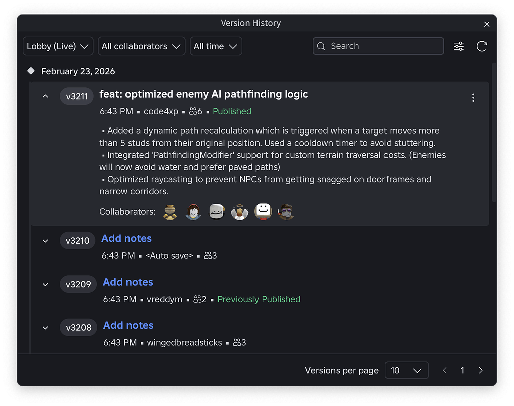 Redesigned Place Version History in Studio - Page 7 - Announcements ...