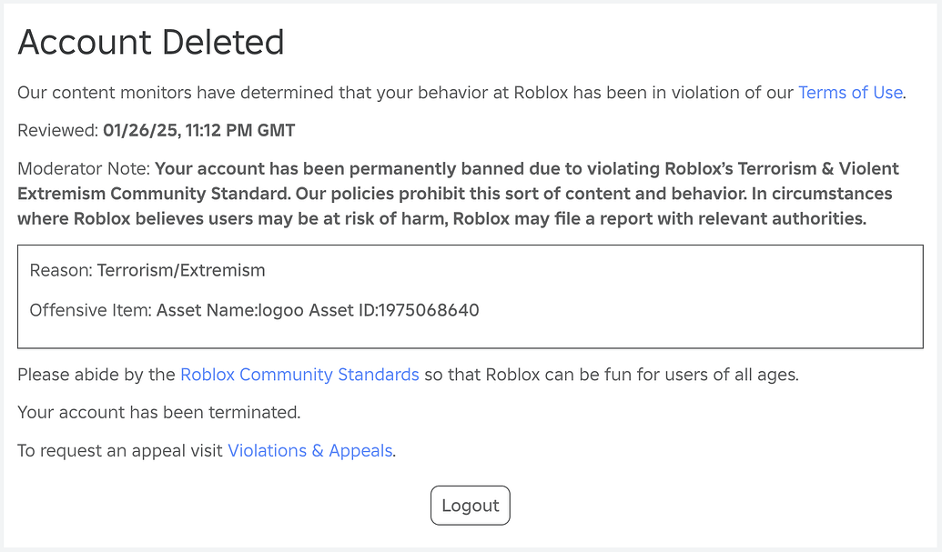 Evidence for termination appeal? ("enforcement" ban) - Platform Usage ...