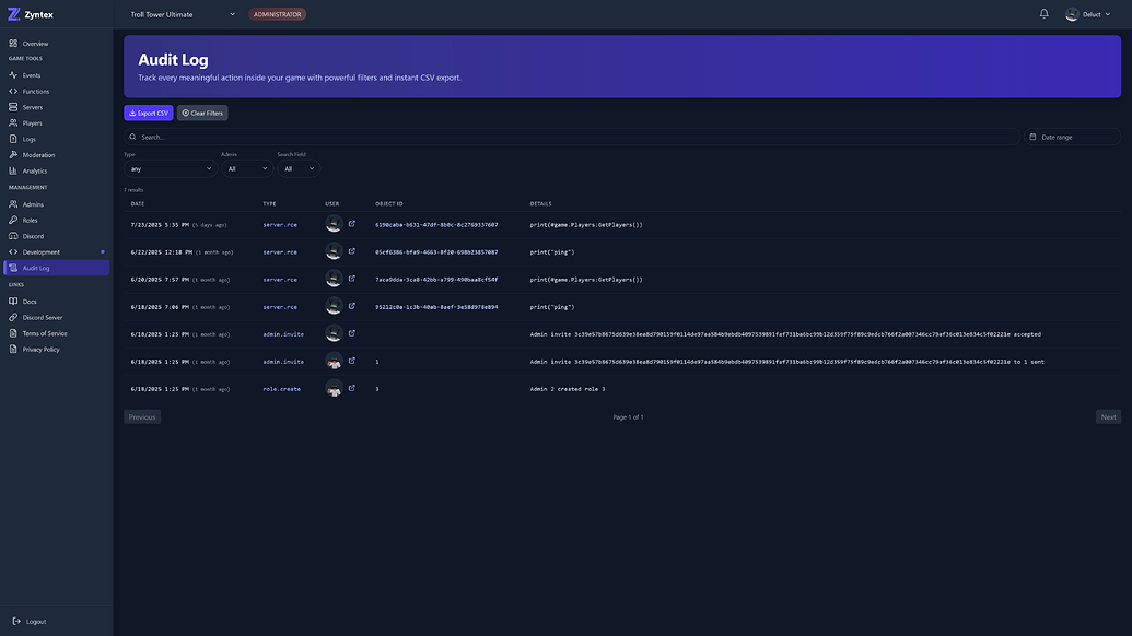 Zyntex - The real-time Roblox dashboard for moderation, logs, and ...