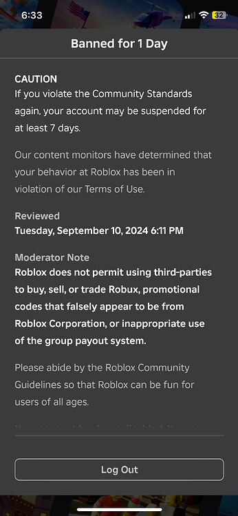 Roblox banned me and i dont even know what i did - Platform Usage ...