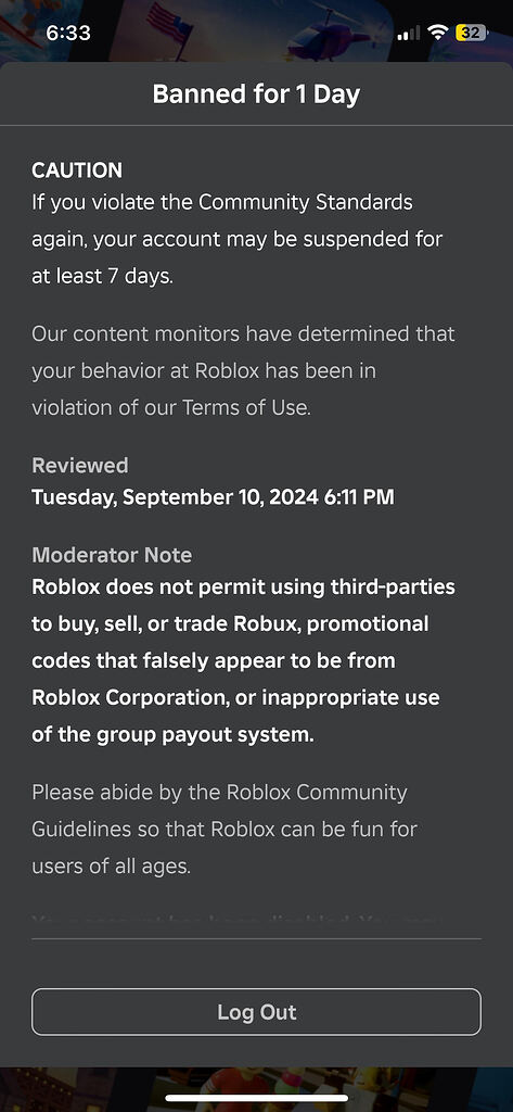Roblox banned me and i dont even know what i did - Platform Usage Support - Developer Forum | Roblox