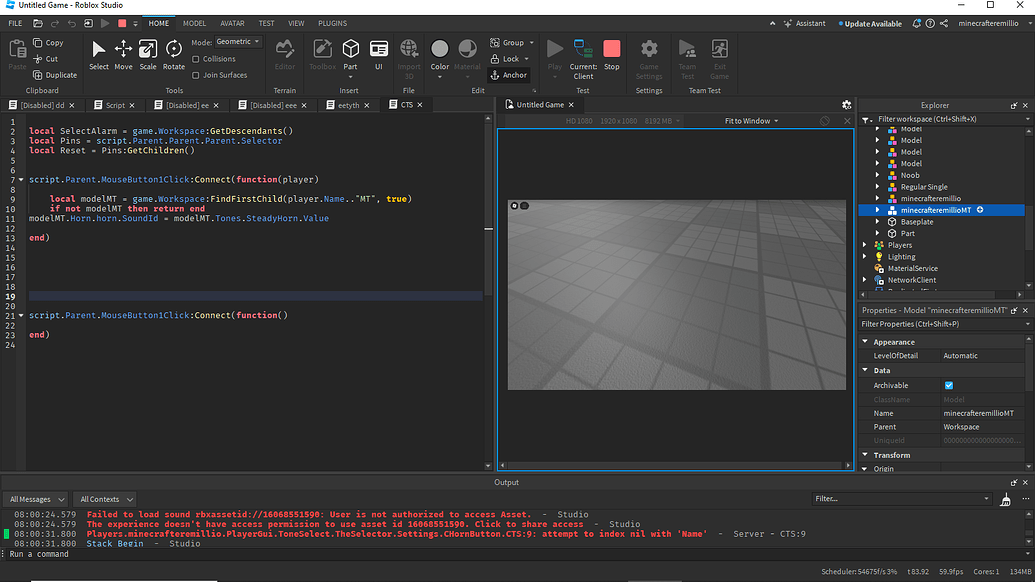 Attempt To Index nil with 'Name' Help - Scripting Support - Developer ...