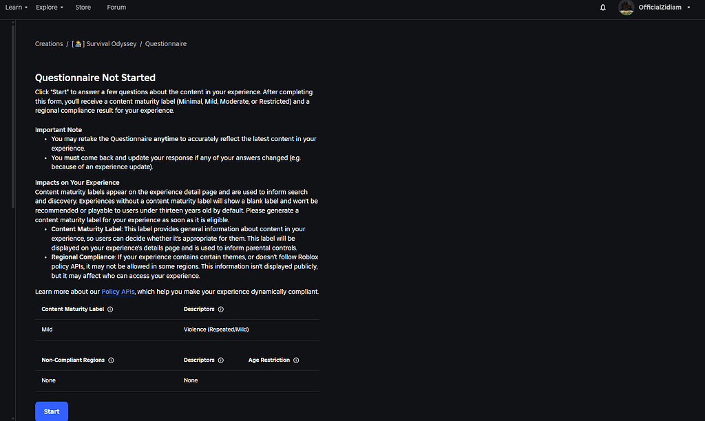 Maturity and Compliance status not updating on different accounts - Roblox Application and ...