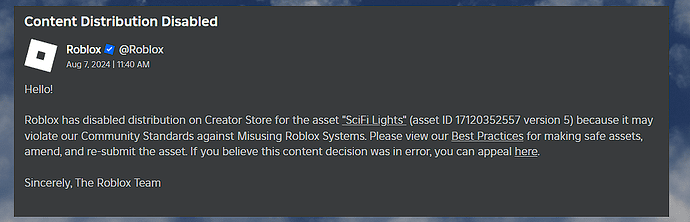 Roblox Moderation Keeps Taking Down My Models For NO Reason - Platform ...