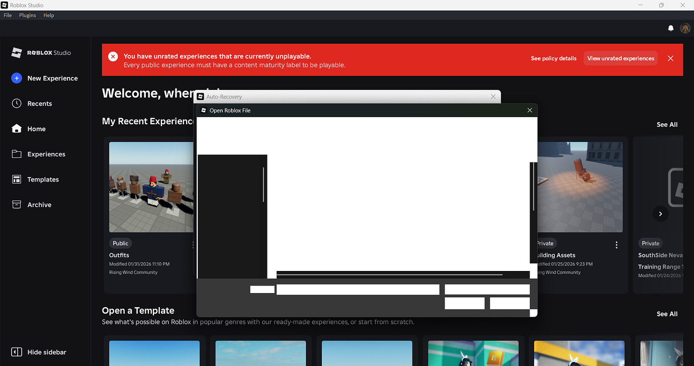 Opening from Files Crashes Studio - Studio Bugs - Developer Forum | Roblox
