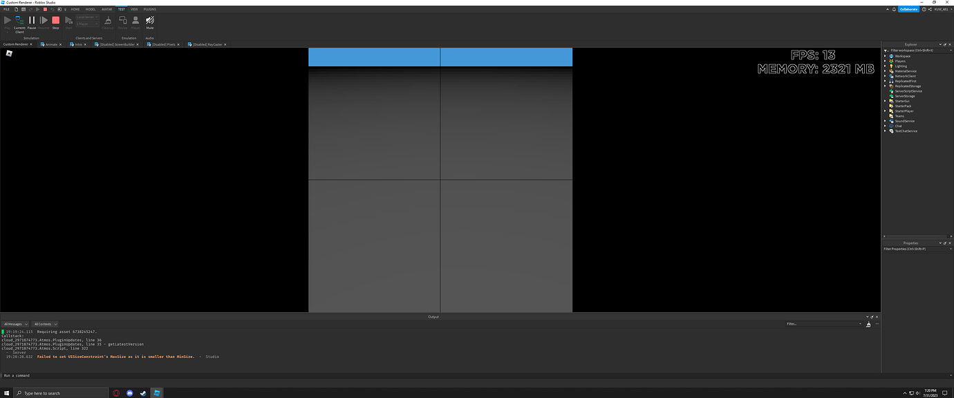 This weird black line is appearing in the middle of my screen - Scripting Support - Developer ...
