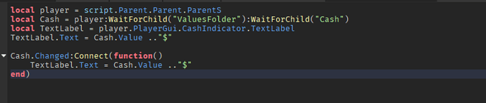 Why doesnt my text change to the current amout of cash the player has - Scripting Support ...