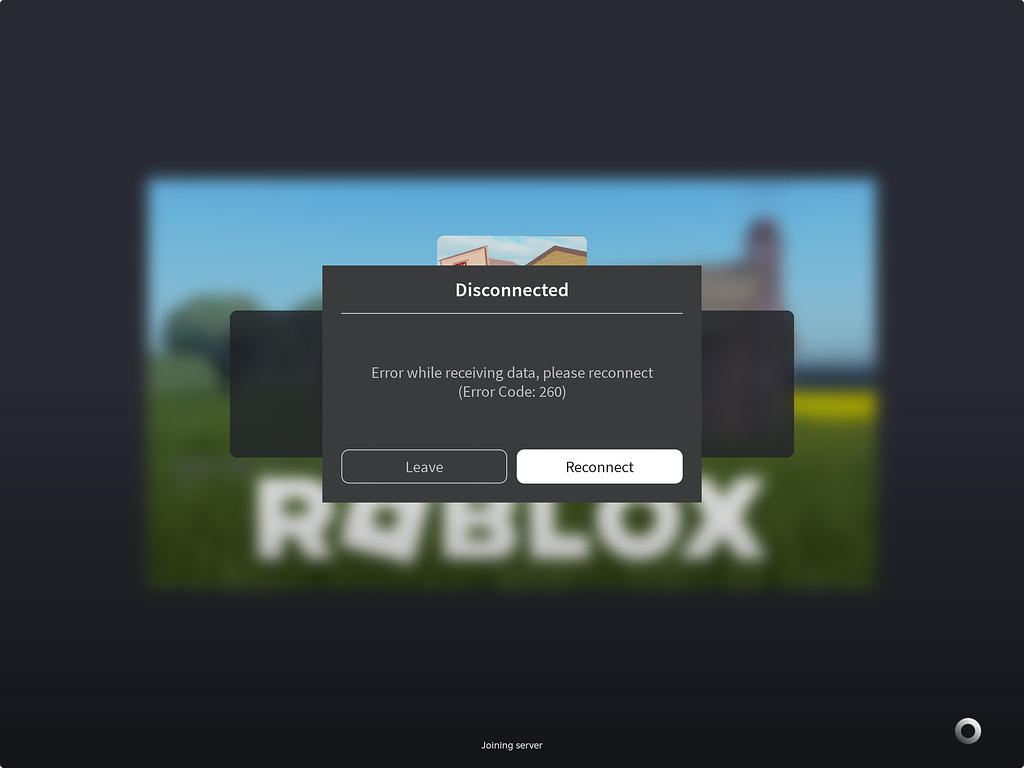 Error 260 “Problem receiving data, please reconnect” when trying to join my game - Platform ...