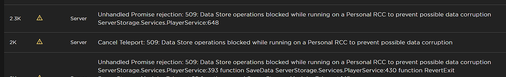 Servers unable to access DataStore and MessagingService - API Disabled ...