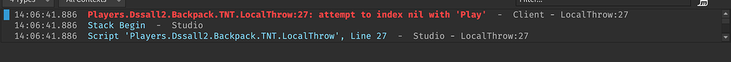Attempt to index nil with 'Play' - Scripting Support - Developer Forum ...