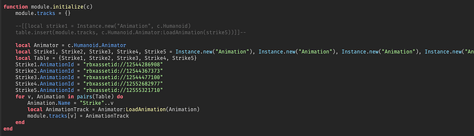 Cannot store an animationTrack - Scripting Support - Developer Forum | Roblox