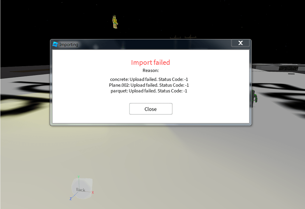 Upload failed, Status Code: -1 - Creations Feedback - Developer Forum ... Upload failed, Status Code: -1 - Creations Feedback - Developer Forum ...