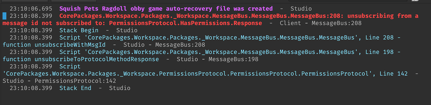 Messagebus error CorePackages - Scripting Support - Developer Forum | Roblox
