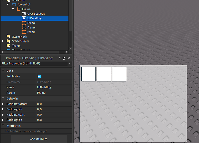 How can I make padding on the top of frames with UIGridLayout? - Platform Usage Support ...