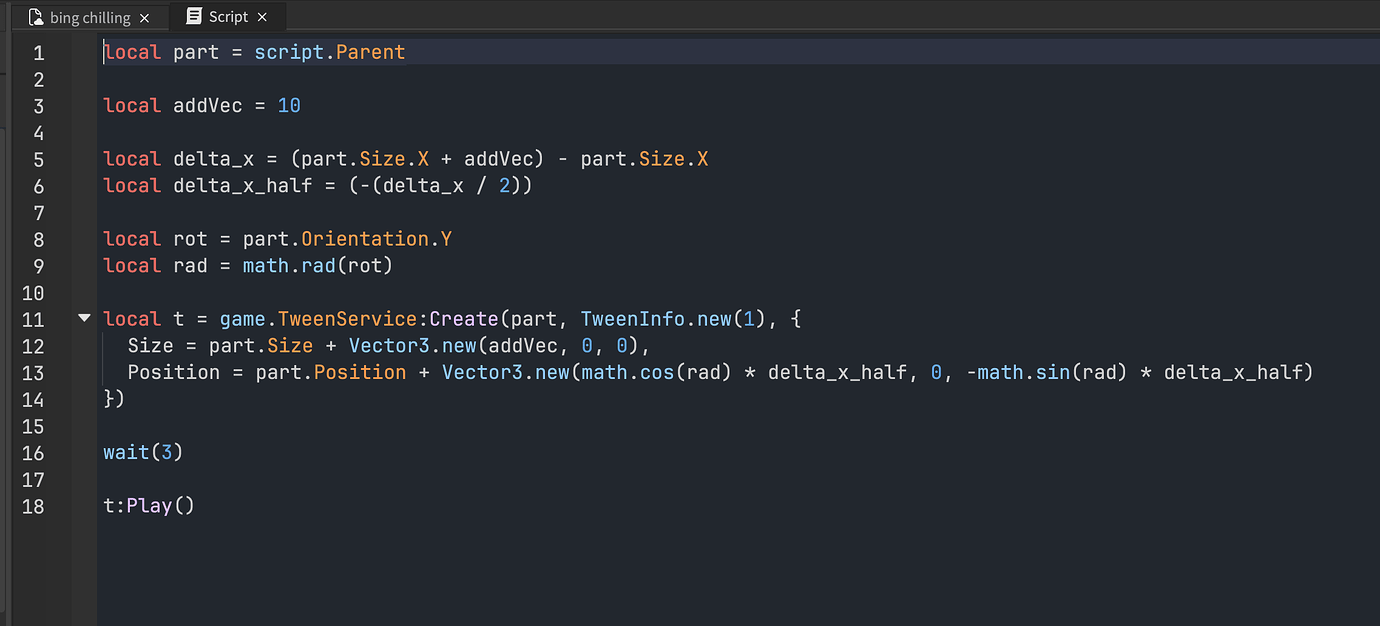 Stretching a rotated part in one direction - Scripting Support - Developer Forum | Roblox