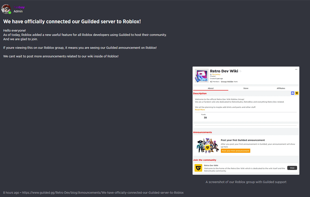Introducing Announcements for Roblox Groups - Announcements - Developer ...