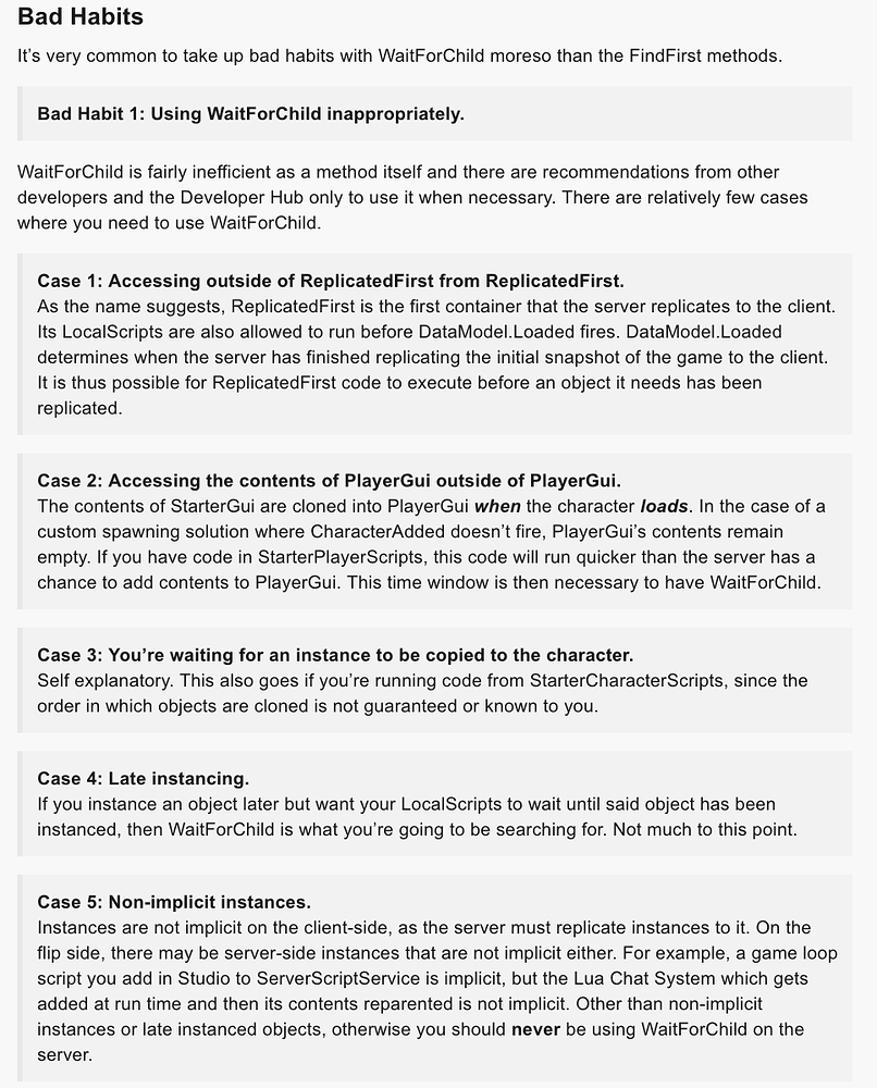 When do I use waitforchild, indexing workspace makes me so nervous! - Scripting Support ...