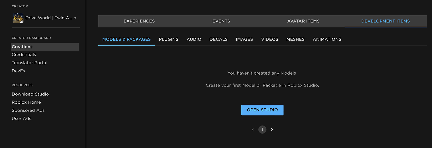 Group models & packages appears as empty - Creator Hub (create.roblox ...