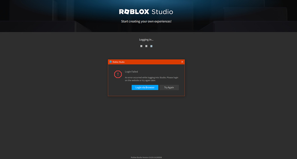 Roblox Studio "Login Failed" - Platform Usage Support - Developer Forum ...