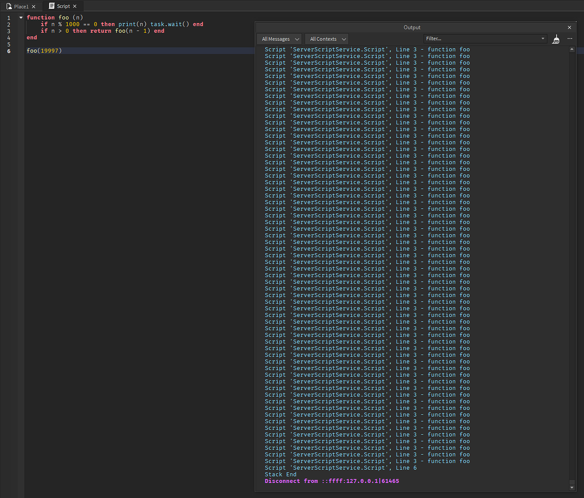 Luau - Proper Tail Calls / Recursion - Not Working - Engine Bugs - Developer Forum | Roblox
