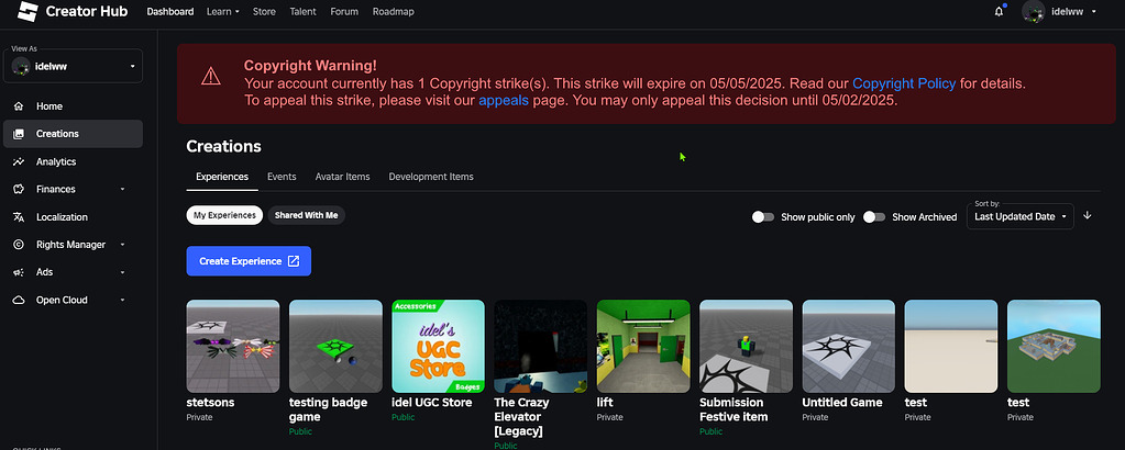 Allow users to see their Current DMCA strikes & when these expire ...