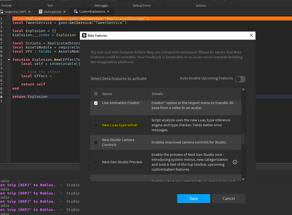 orange bar in script editor - Studio Bugs - Developer Forum | Roblox