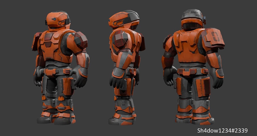Sci-fi orange armor made in blender - Creations Feedback - Developer ...
