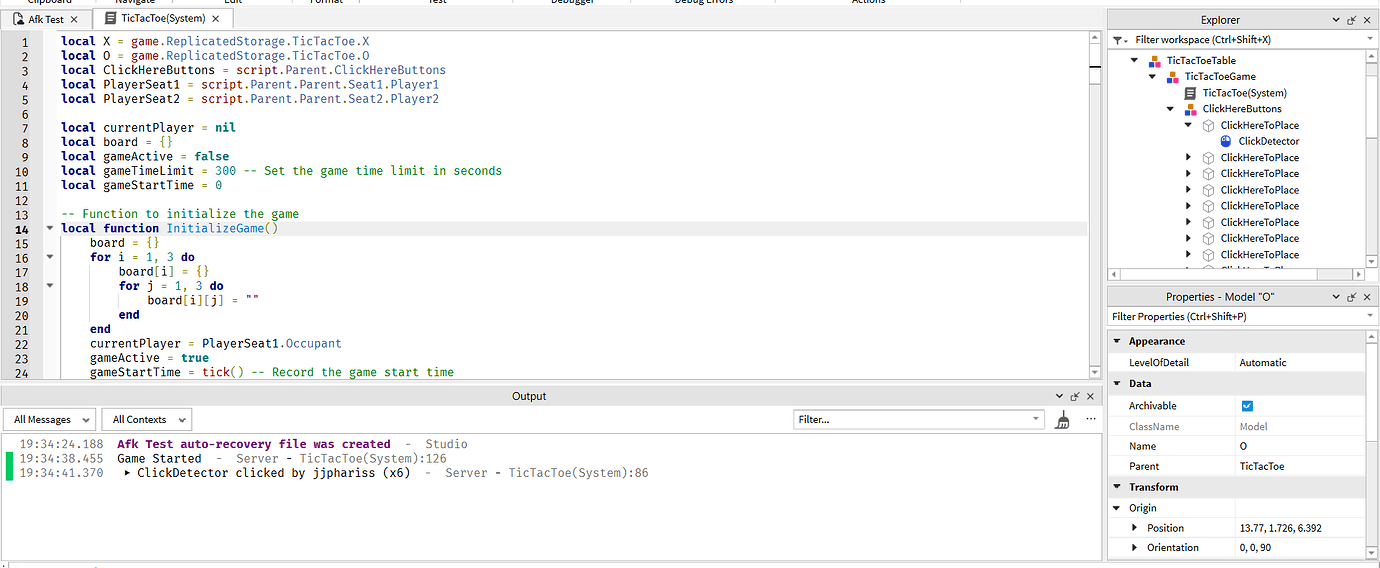 Tic tac Toe Game not working as intended? - Scripting Support ...