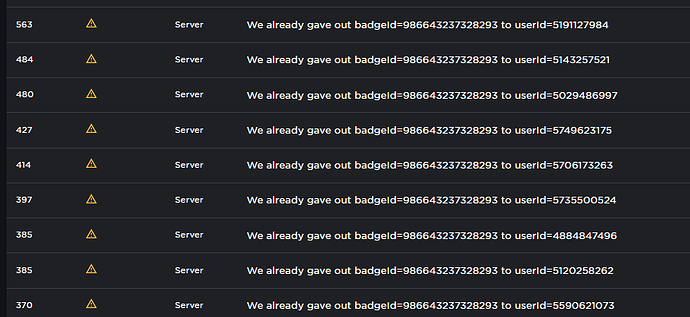 BadgeService rising ping to 1500ms - Scripting Support - Developer ...