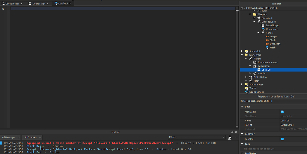 Script has invisible, uneditable code? - Scripting Support - Developer Forum | Roblox